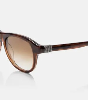 Brunello Cucinelli Square Havana Sunglasses