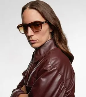 Brunello Cucinelli Square Havana Sunglasses