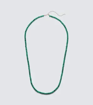 Mateo 14kt Gold And Malachite Beaded Necklace - Green