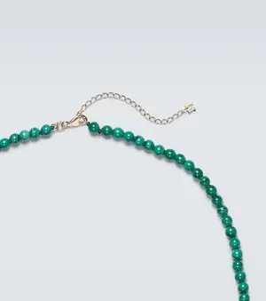 Mateo 14kt Gold And Malachite Beaded Necklace