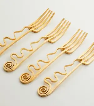 L'Objet Spirale Set Of 4 Cocktail Forks - Gold