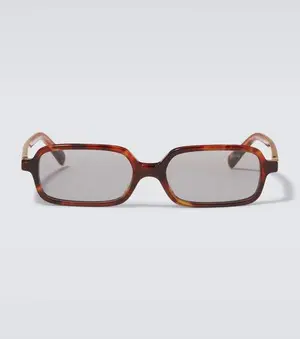Miu Miu Logo Rectangle Sunglasses - Brown