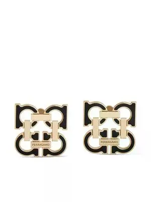FERRAGAMO Four Gancini Stud Earrings - Gold