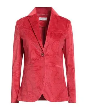 CIRCOLO 1901 CIRCOLO 1901 Single-Breasted Velvet Blazer Red