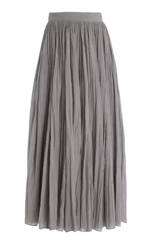 TOTEME Crinkled Plissé Cotton-blend Maxi Skirt