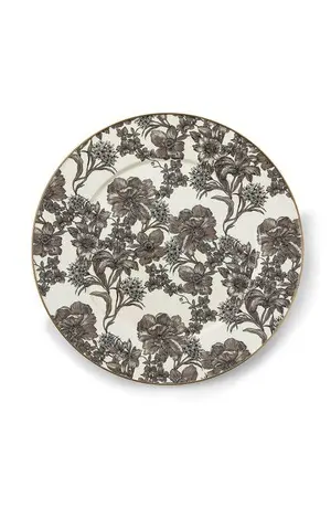 MACKENZIE-CHILDS Sterling English Garden Enameled Steel Platter Grey/ White