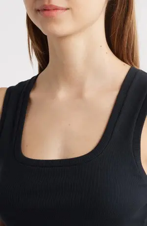 Rails Bobbie Rib Square Neck Tank - Black