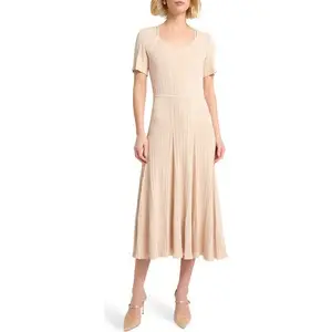 Misook Ribbed Midi Sweater Dress
