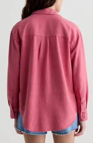 Ag Addison Linen Blend Shirt - Peony