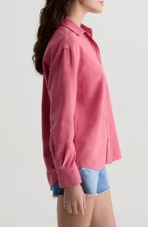 Ag Addison Linen Blend Shirt - Peony