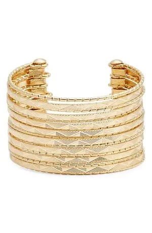 Nordstrom Textured Multiband Cuff Bracelet - Gold