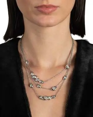 Alexis Bittar Layered Molten Crystal Station Necklace
