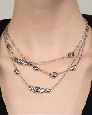 Alexis Bittar Layered Molten Crystal Station Necklace