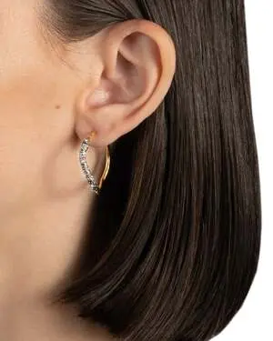 Alexis Bittar Alexis Bittar Two Tone Pave Hoop Earring Midnight