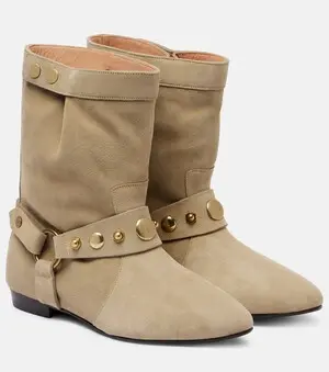 Isabel Marant Étoile Stania Suede Ankle Boots - Beige