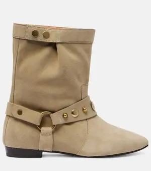 Isabel Marant Étoile Stania Suede Ankle Boots - Beige