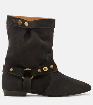 Isabel Marant Étoile Stania Suede Ankle Boots - Black