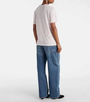 MARANT ETOILE Zewel Logo Linen T-shirt - Pink