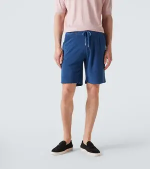 Fedeli Cotton Terry Shorts - Blue