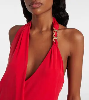 Balmain Draped Halterneck Mini Dress
