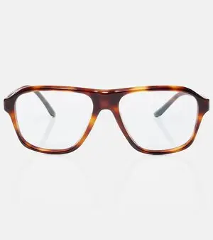 Khaite X Oliver Peoples 1978rx Aviator Glasses - Brown
