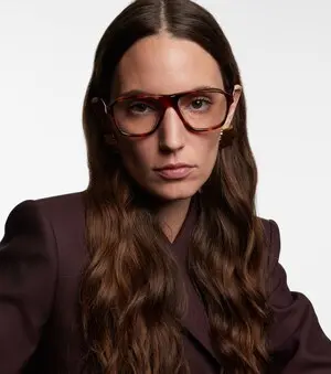 Khaite X Oliver Peoples 1978rx Aviator Glasses - Brown