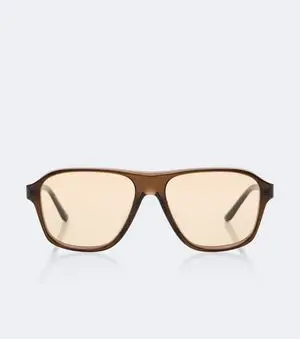 Khaite X Oliver Peoples 1978rx Aviator Glasses - Brown