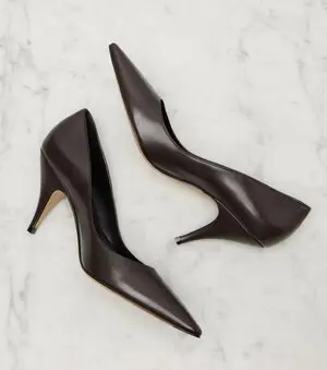 THE ROW Liisa 80 Leather Pumps - Brown