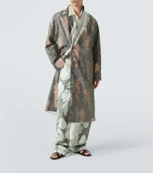 Dries Van Noten Printed Double-breasted Cotton Coat