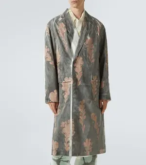 Dries Van Noten Printed Double-breasted Cotton Coat