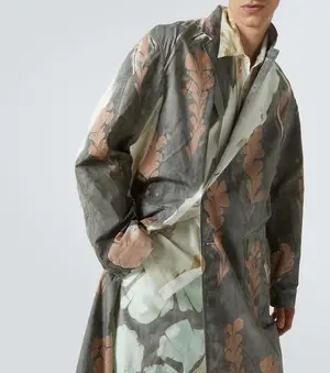 Dries Van Noten Printed Double-breasted Cotton Coat