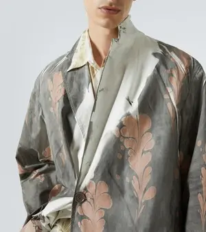Dries Van Noten Printed Double-breasted Cotton Coat
