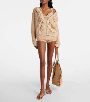 Elie Saab Crochet Cotton-blend Shorts
