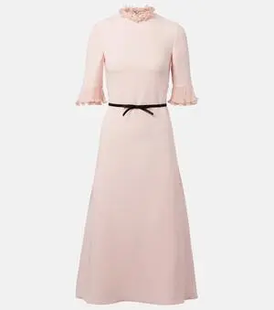 Valentino Garavani Cady Couture Ruffled Midi Dress - Pink