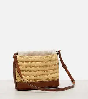 Gucci Woven Leather-trimmed Shoulder Bag