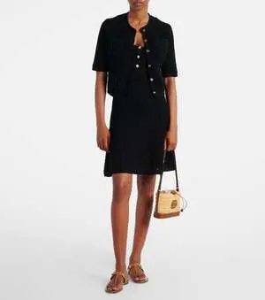 Gucci Woven Leather-trimmed Shoulder Bag