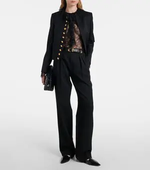 NILI LOTAN Cecily Lace Blouse - Black