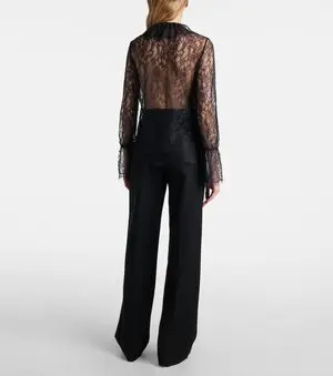 NILI LOTAN Cecily Lace Blouse - Black