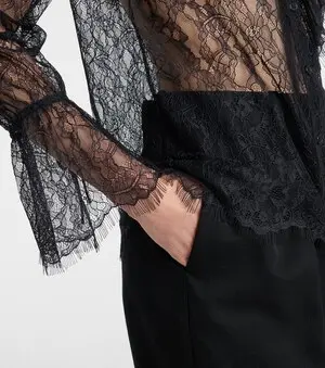 NILI LOTAN Cecily Lace Blouse - Black