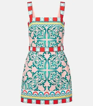 Dolce & Gabbana Taormina Printed Cotton-blend Mini Dress - Multicoloured