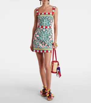 Dolce & Gabbana Taormina Printed Cotton-blend Mini Dress