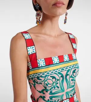 Dolce & Gabbana Taormina Printed Cotton-blend Mini Dress