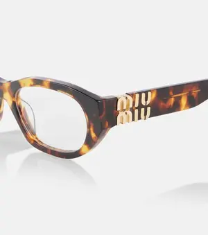 Miu Miu Logo Oval Eyeglasses
