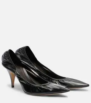 THE ROW Liisa Leather Pumps - Black