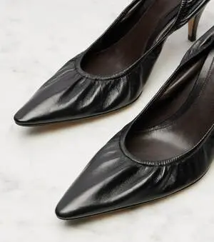 THE ROW Liisa Leather Pumps - Black