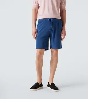 Fedeli Cotton Terry Shorts - Blue