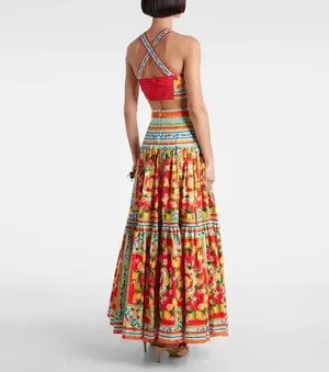 Dolce & Gabbana Printed Cotton Bra Top