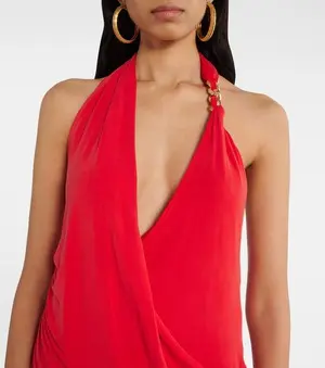 Balmain Draped Halterneck Minidress