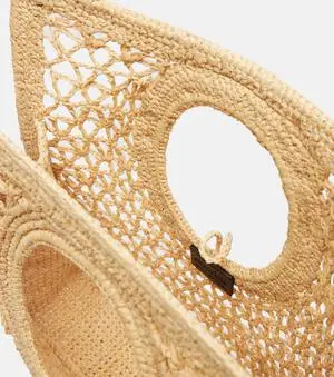 Jacquemus Spiaggia Small Raffia Top Handle Bag - Beige