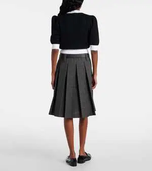 Prada Waffle-knit Cropped Cotton Sweater